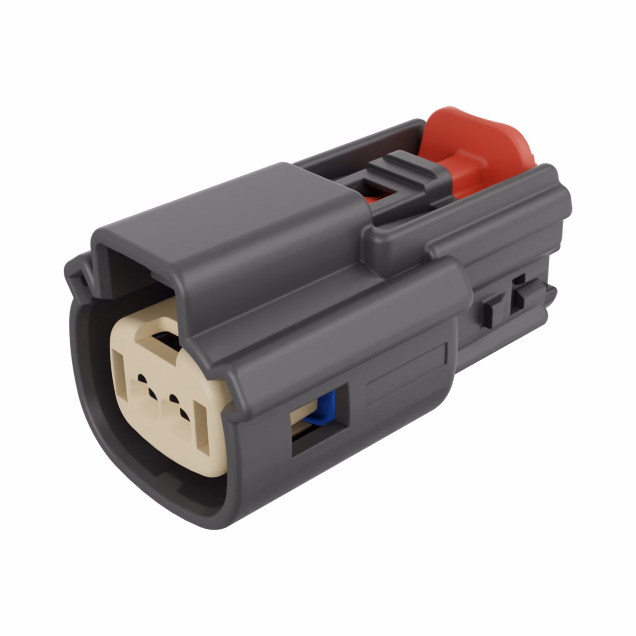 MX150 Mat-Sealed Female Connector Assembly, Single Row, 2 Circuits, Keying Option C, with Connector Position Assurance, Dark Gray for sale