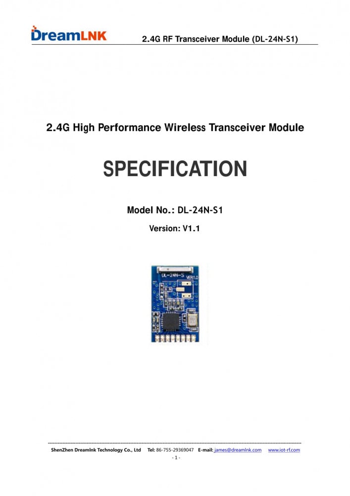 DL-24N-S1 datasheet page 1