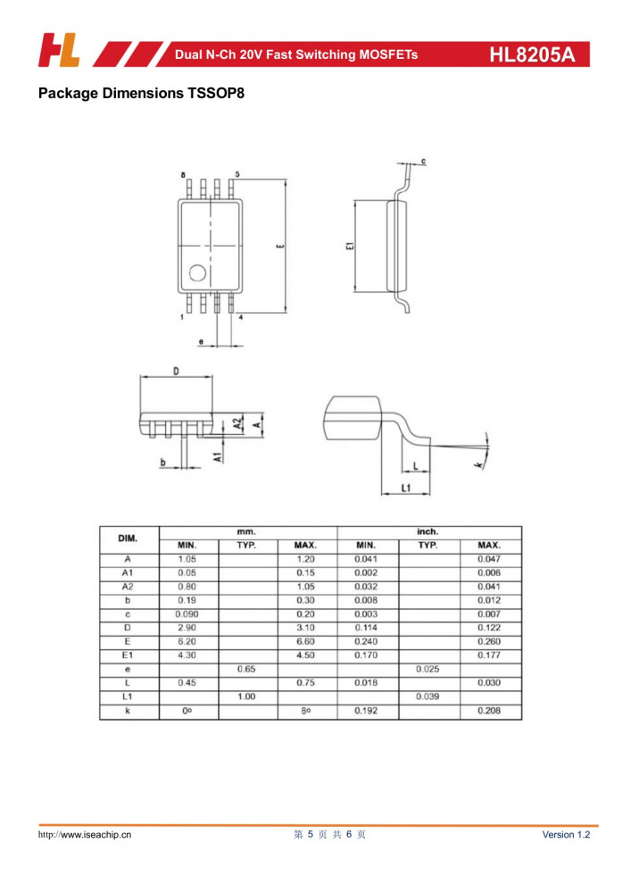 HL8205A datasheet page 5
