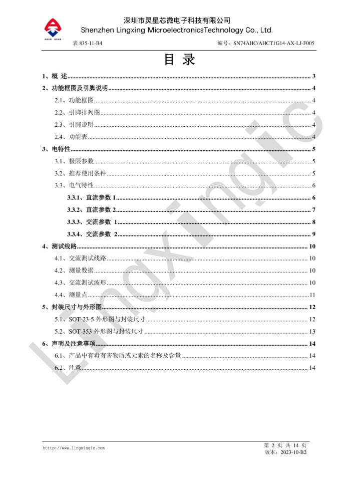 SN74AHC1G14DB(LX) datasheet page 2