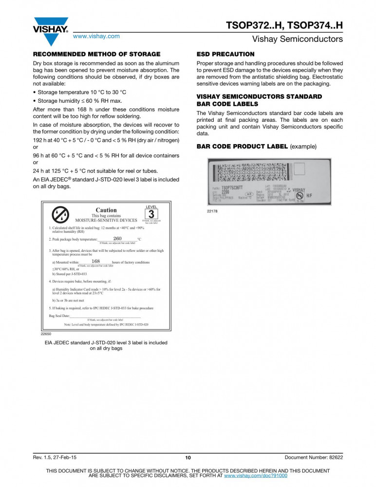 TSOP37238HTT1 datasheet page 10