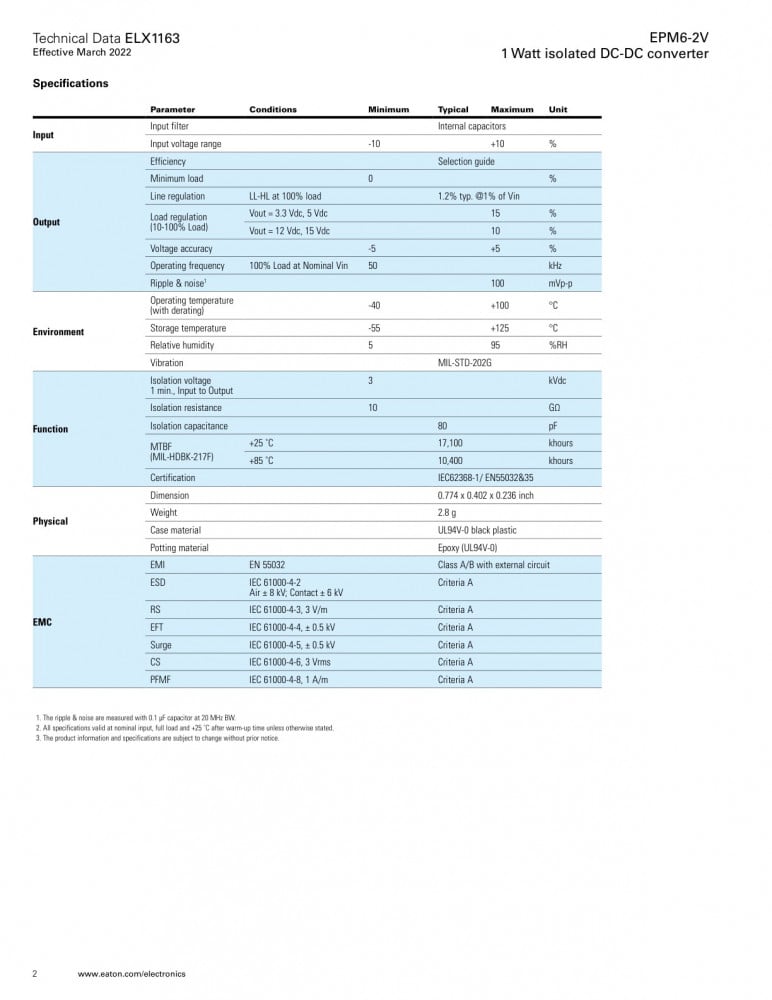 EATON EPM6-2V datasheet page 2