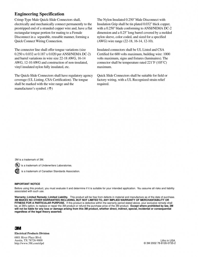 3M 94836 terminal technical drawing page 2