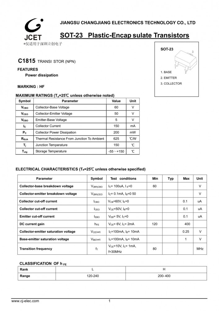 C1815 technical document page 1
