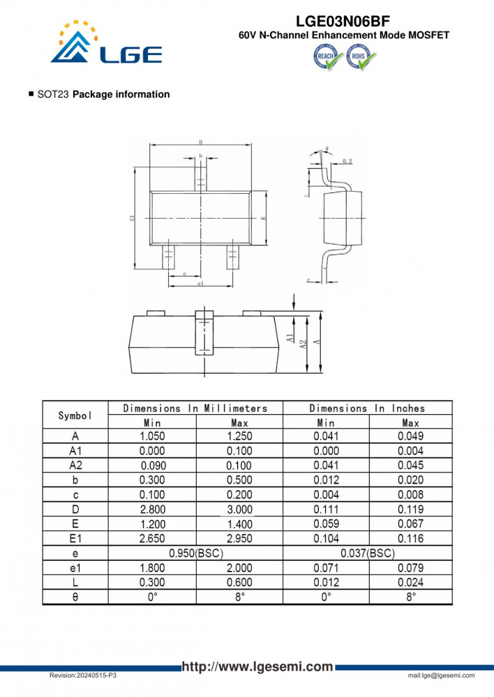 LGE03N06BF datasheet page 3