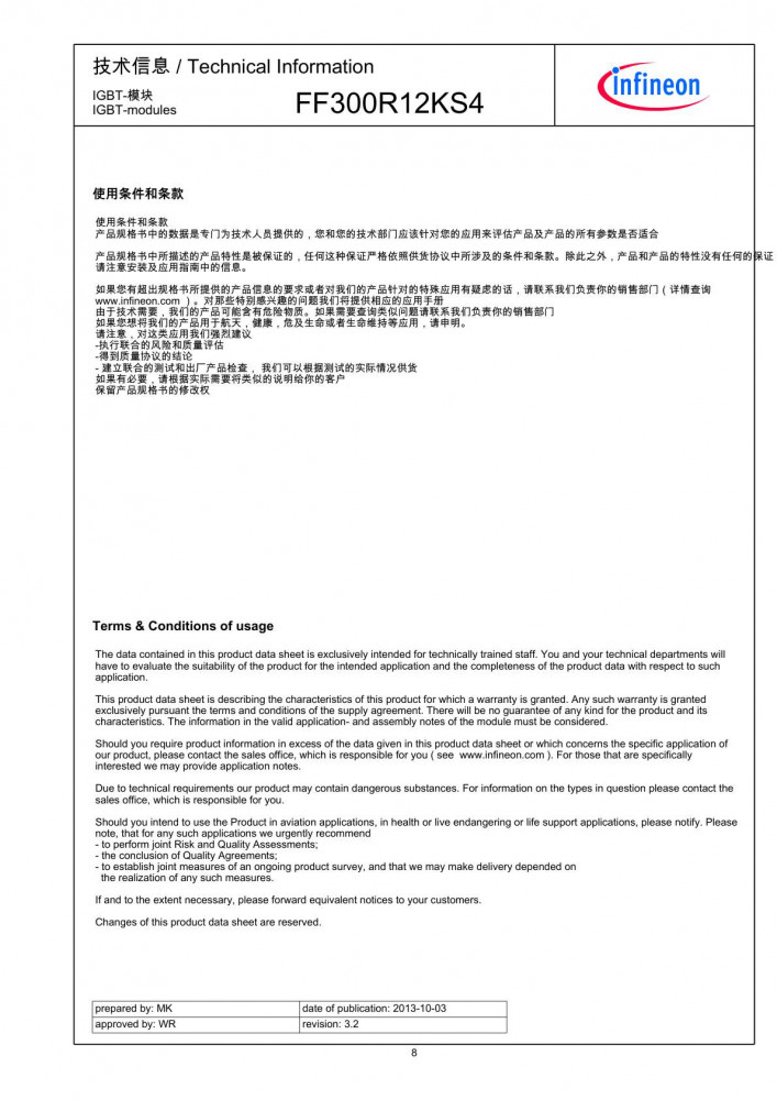 FF300R12KS4 datasheet page 8