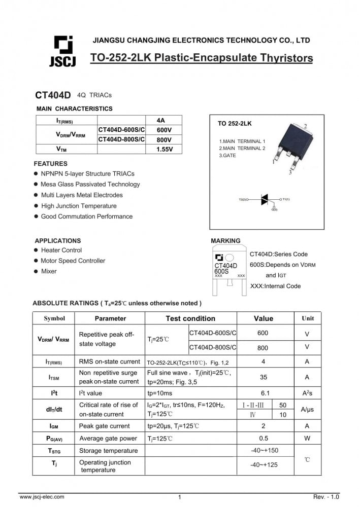 CT404D-800S datasheet page 1
