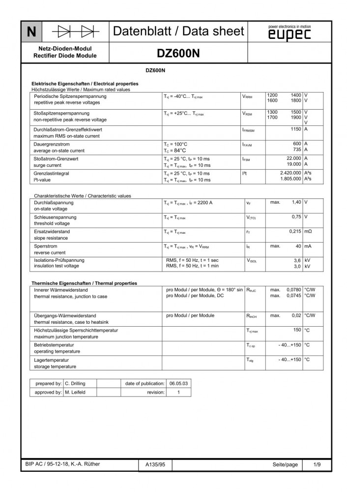 DZ600N18K datasheet page 1