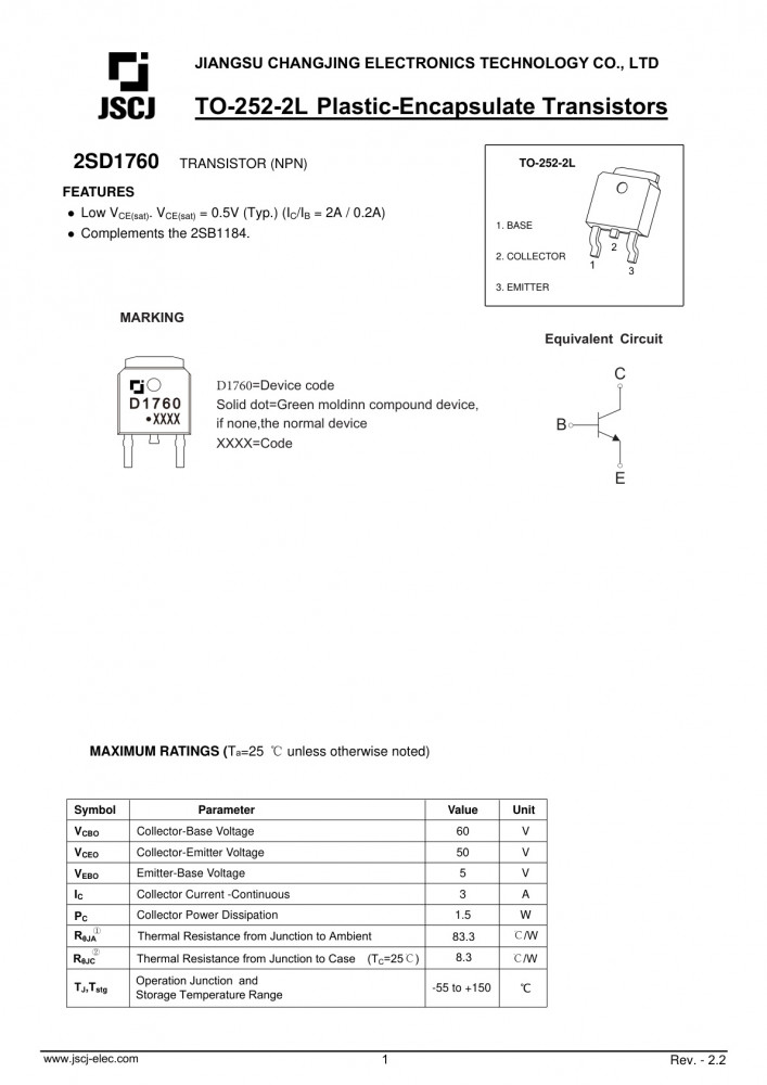 2SD1760Q datasheet page 1