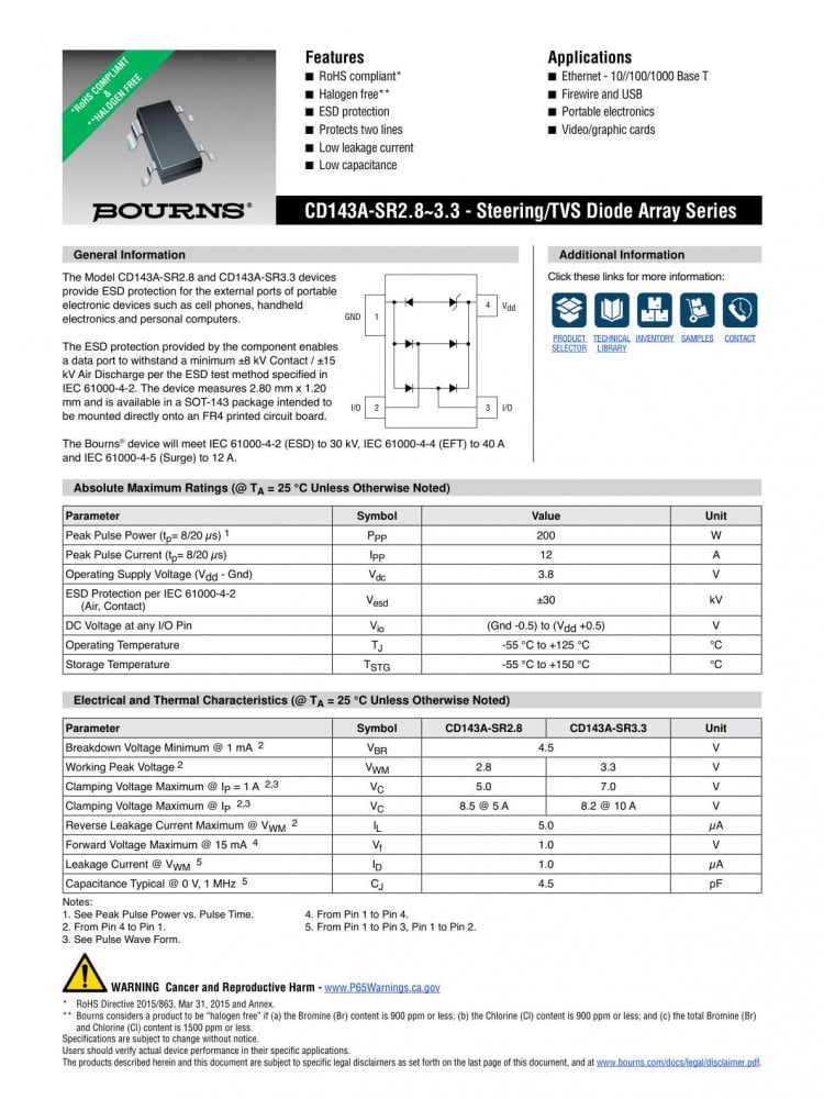 CD143A-SR3.3 datasheet page 1