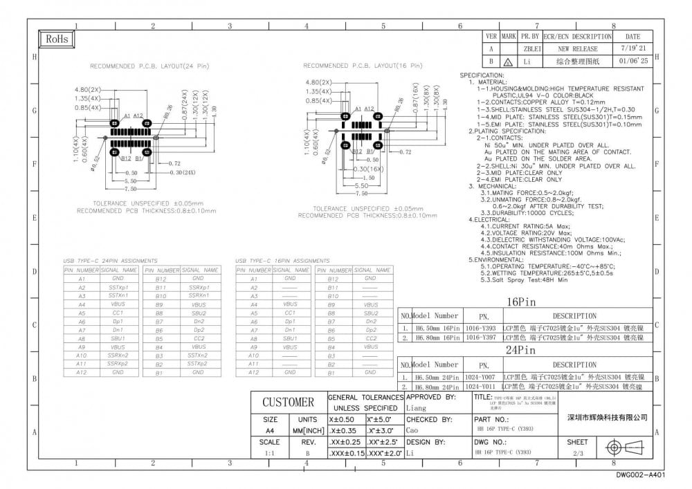 HH 16P TYPE-C (Y393) technical drawing page 2