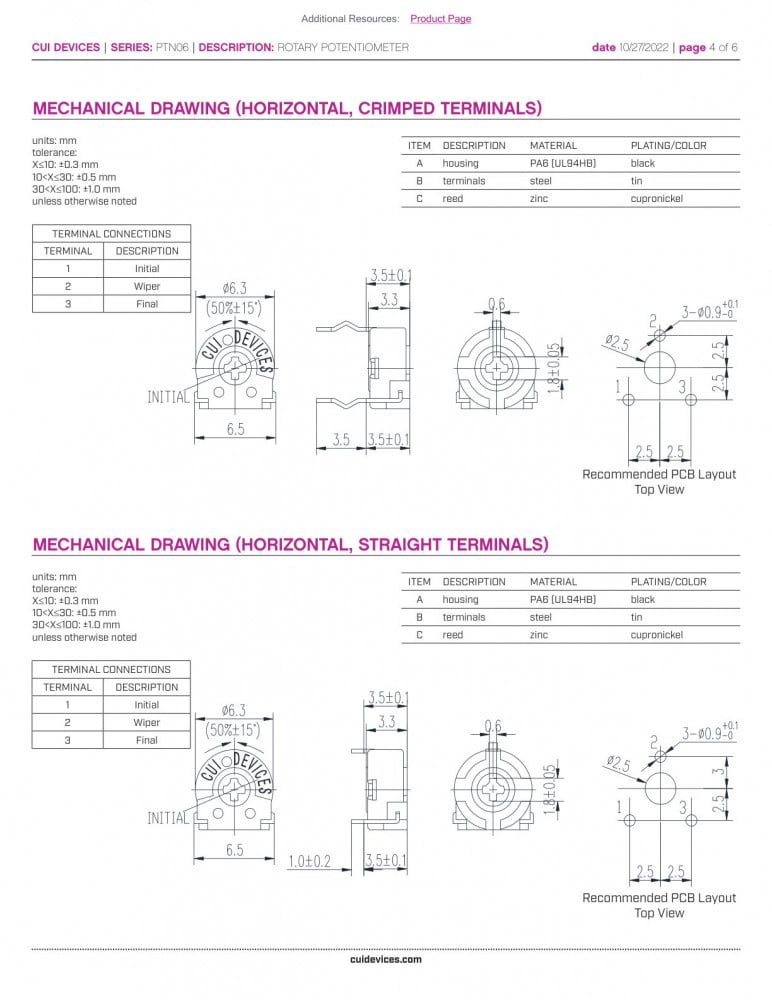 CUI PTN06-D100CB20-H datasheet page 4