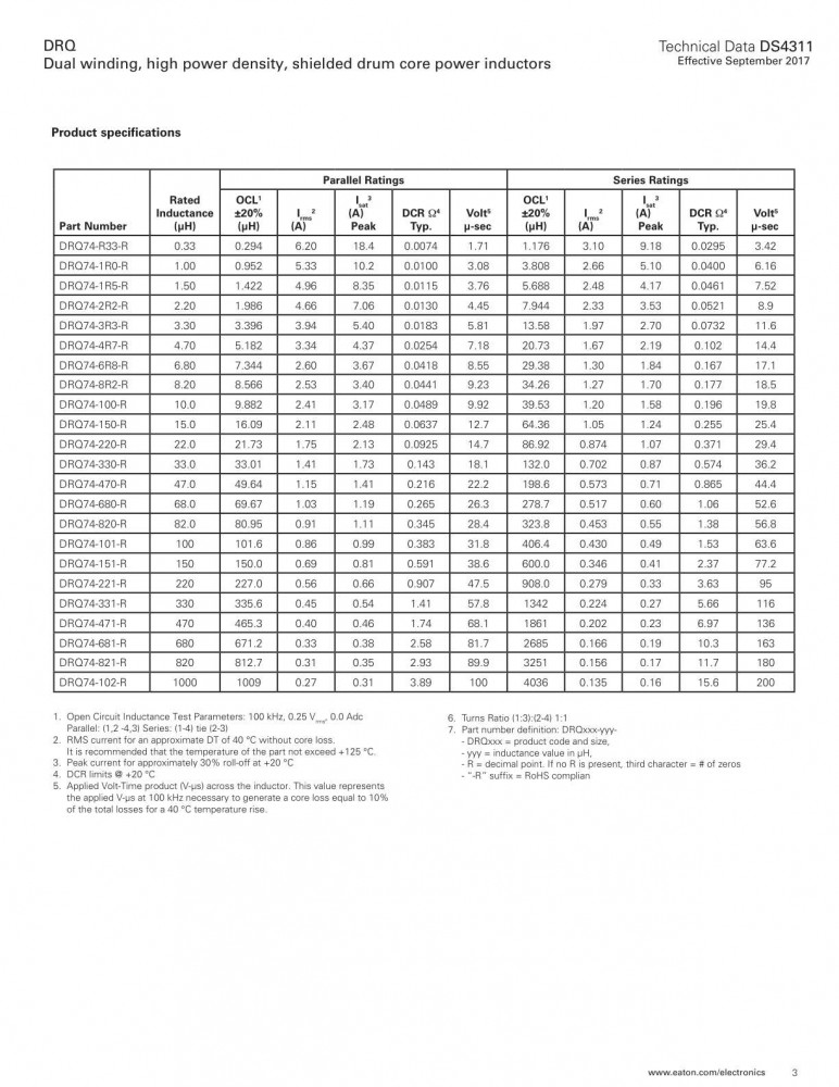 EATON DRQ documentation page 3