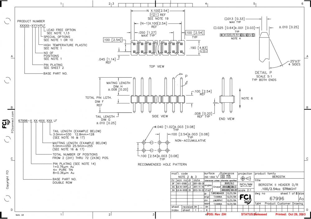 Amphenol BergStik technical document page 1