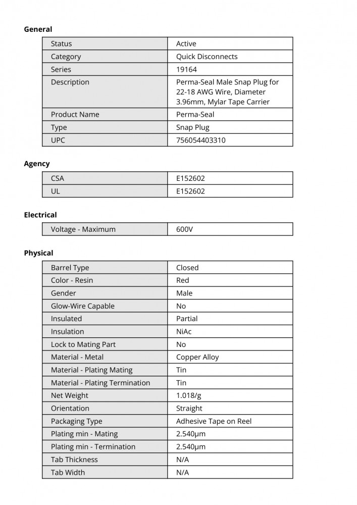 MOLEX 191640807 technical document image 2