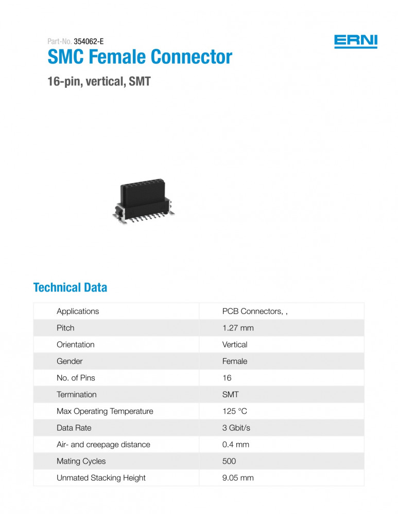 TE Connectivity 354062-E technical document page 1