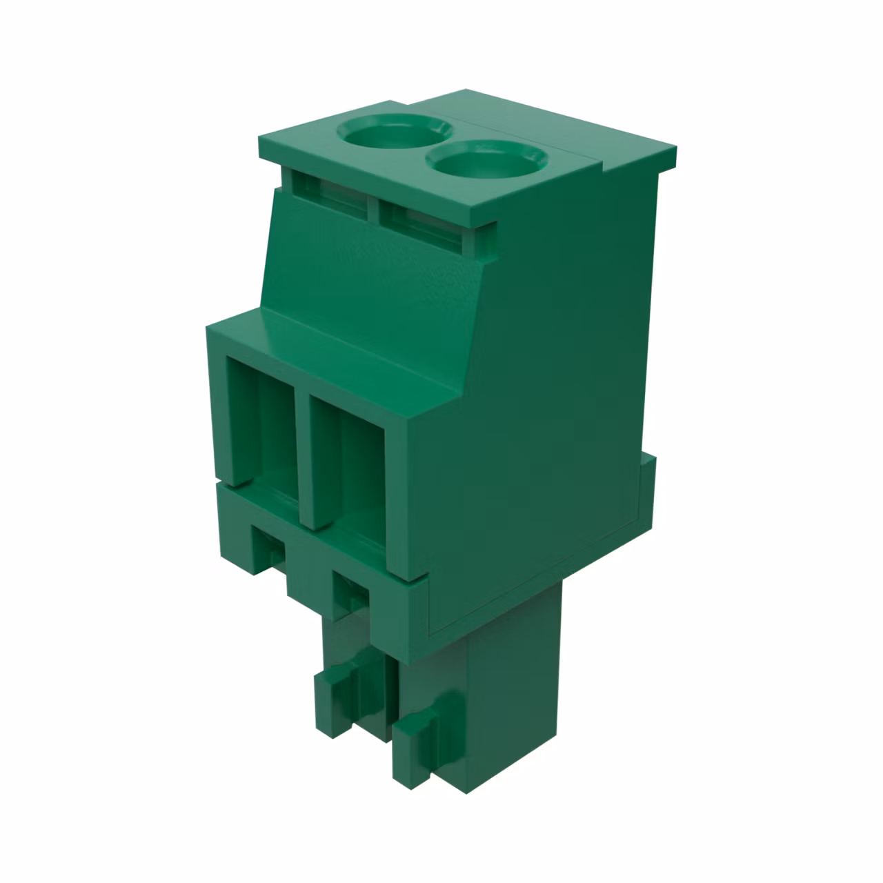 3.50mm Pitch Eurostyle Vertical Plug, Front Wire Entry, Green Housing, Gold (Au) Plated, 2 Circuits for sale