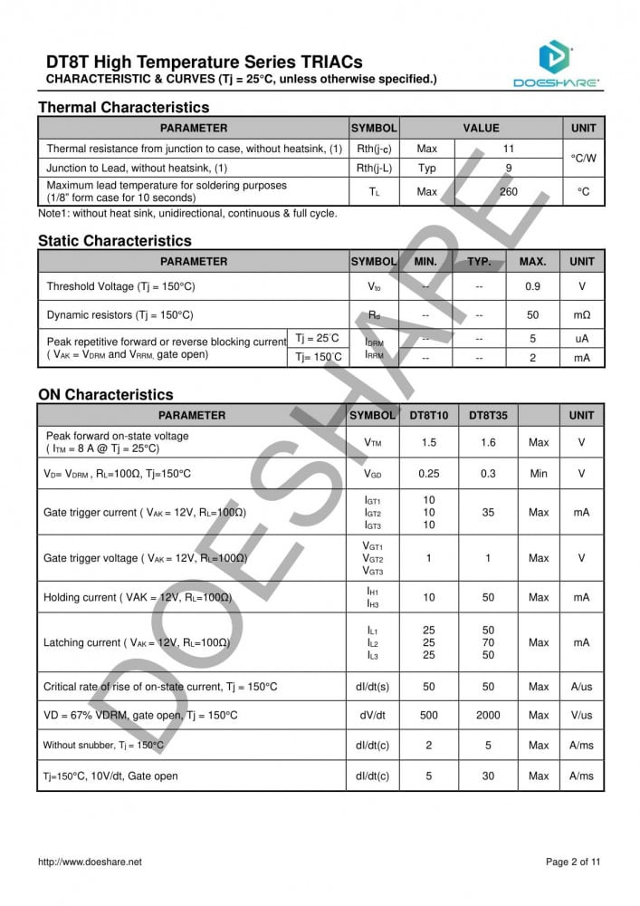 DT8T10T-BH datasheet page 2