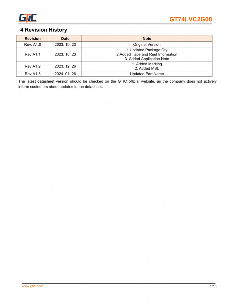 GT74LVC2G08P8 datasheet page 2