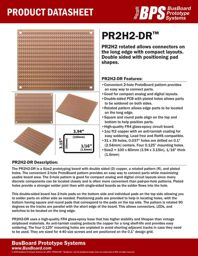 PR2H2-DR technical documentation page 1