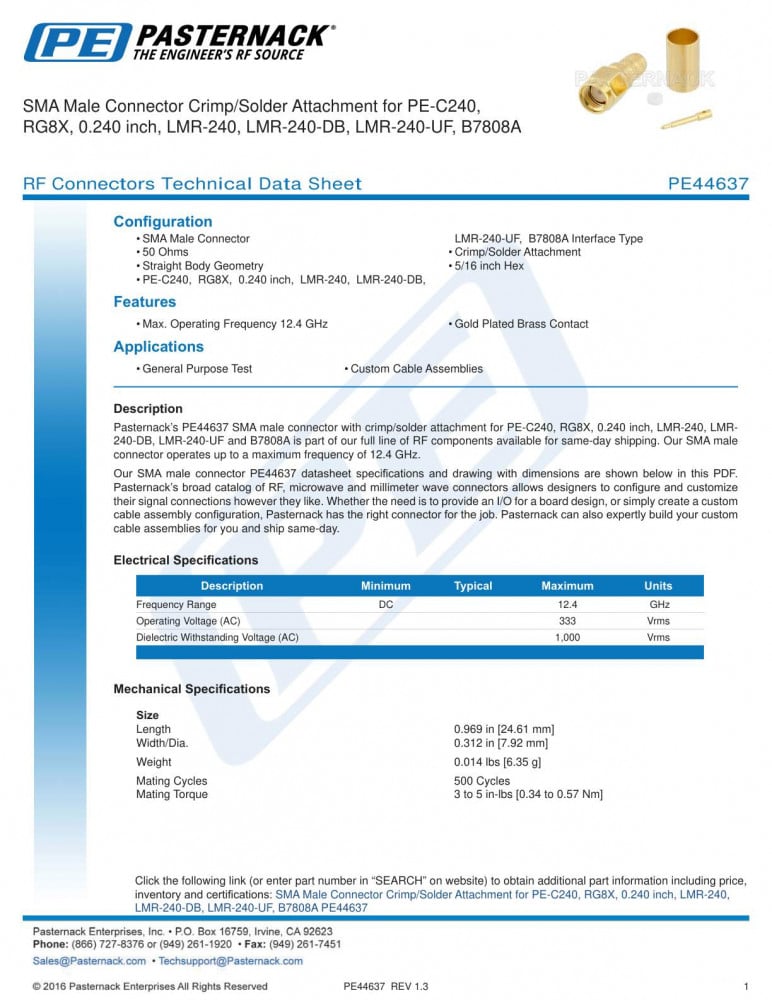PE44637 technical document page 1