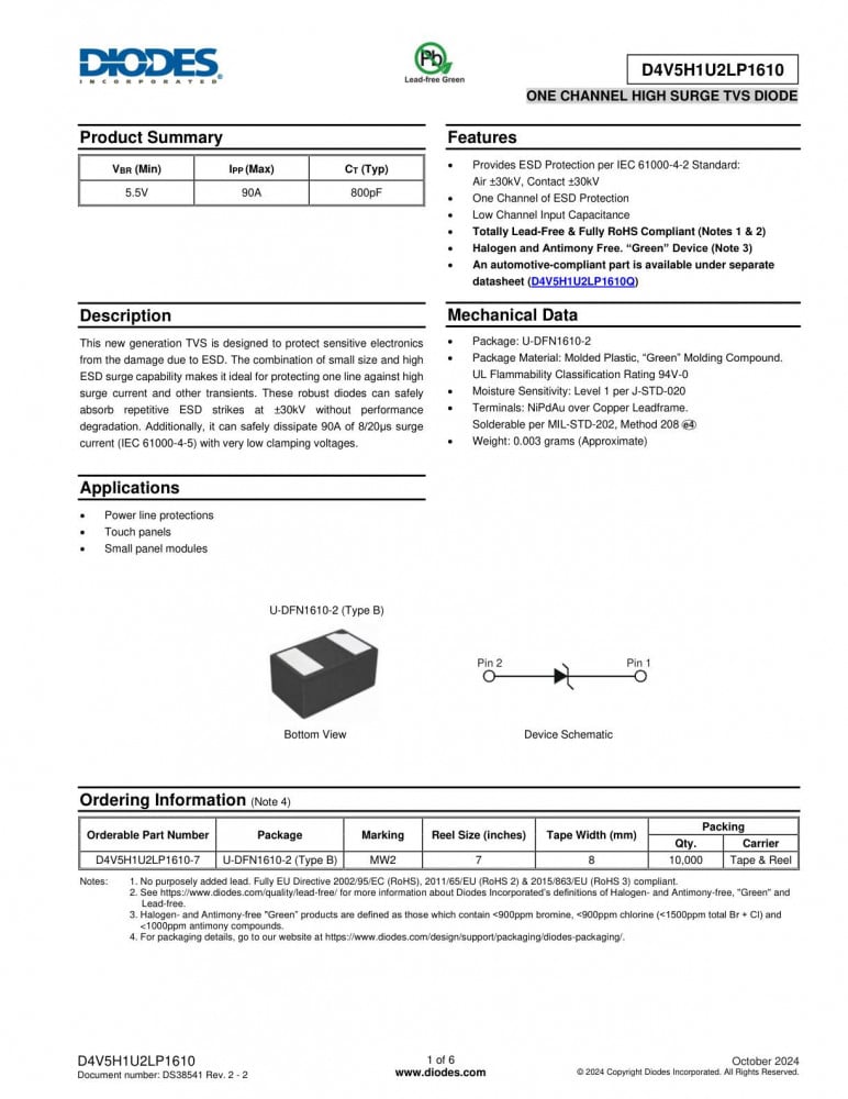 D4V5H1U2LP1610-7 datasheet page 1