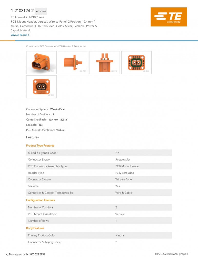 TE 1-2103124-2 technical document page 1