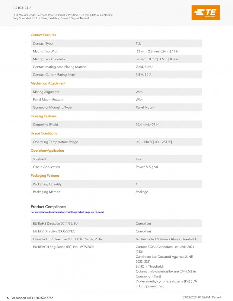TE 1-2103124-2 technical document page 2