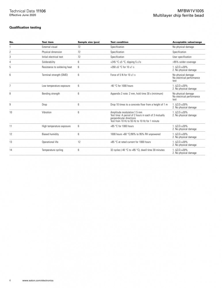 EATON MFBW1V1005 datasheet page 4