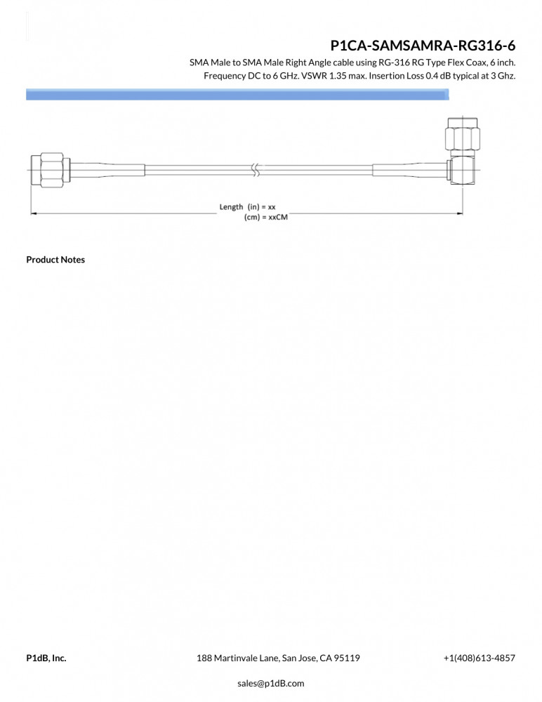 P1CA-SAMSAMRA-RG316-6 product document image, page 2