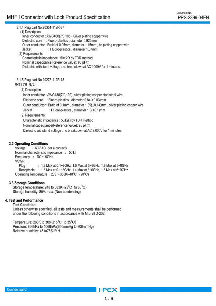 I-PEX MHF I specification page 3