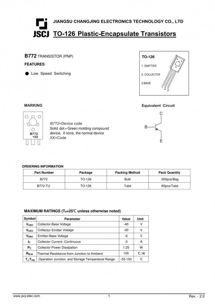 JSCJ B772Y datasheet page 1