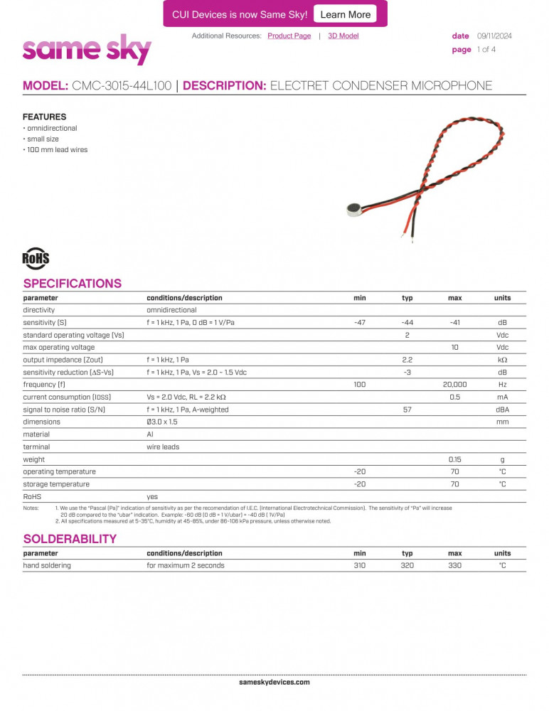 CMC-3015-44L100 technical document page 1