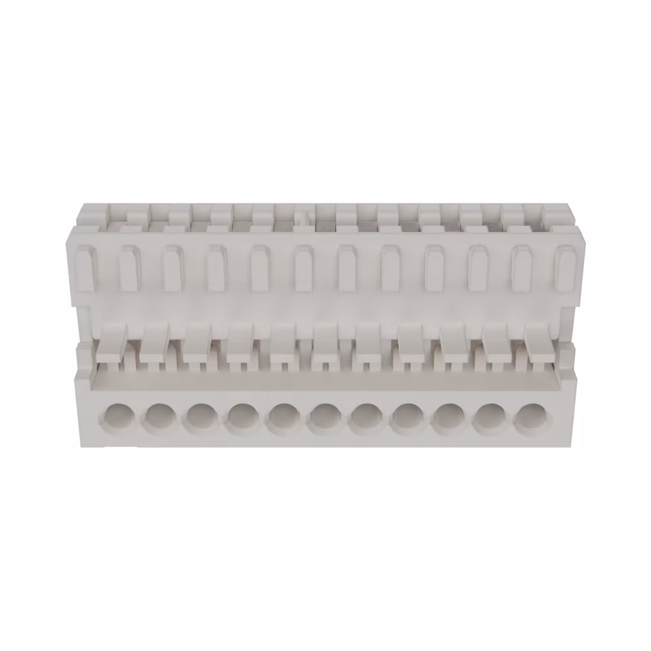 Appli-Mate RAST 2.5 Female Connector, 2.50mm Pitch, 11 Circuits, All Position Keys, Open Endwalls, Polarizing Rib Between Circuits 5 & 6 for sale