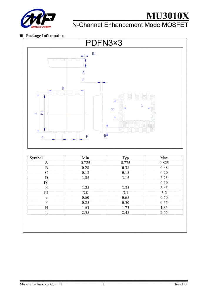 MU3010X datasheet page 5