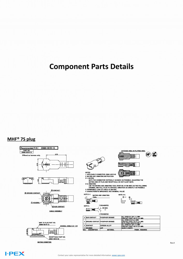 I-PEX MHF 7S technical document page 2