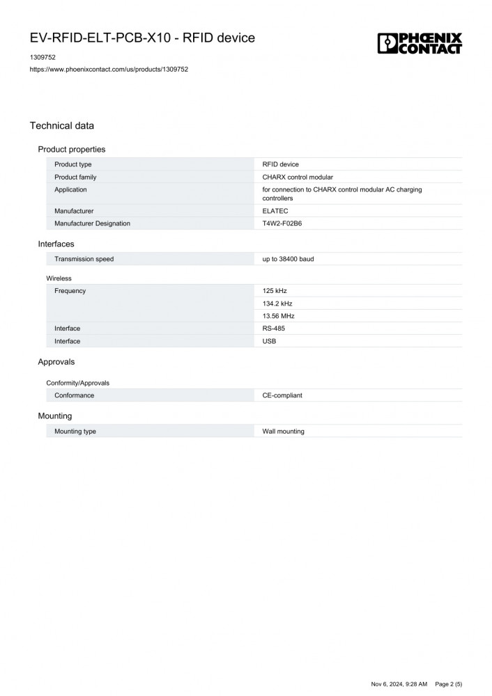 Phoenix Contact 1309752 technical document page 2
