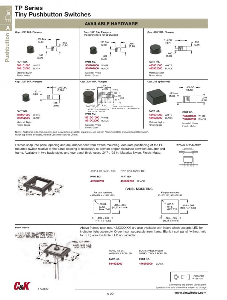 C&K TP series datasheet page 6
