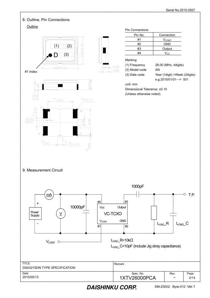 KDS 1XTV26000PCA specification page 3