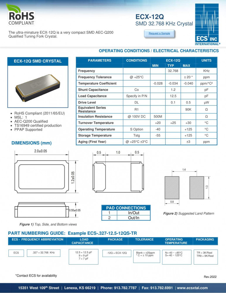 ECS ECX-12Q datasheet page