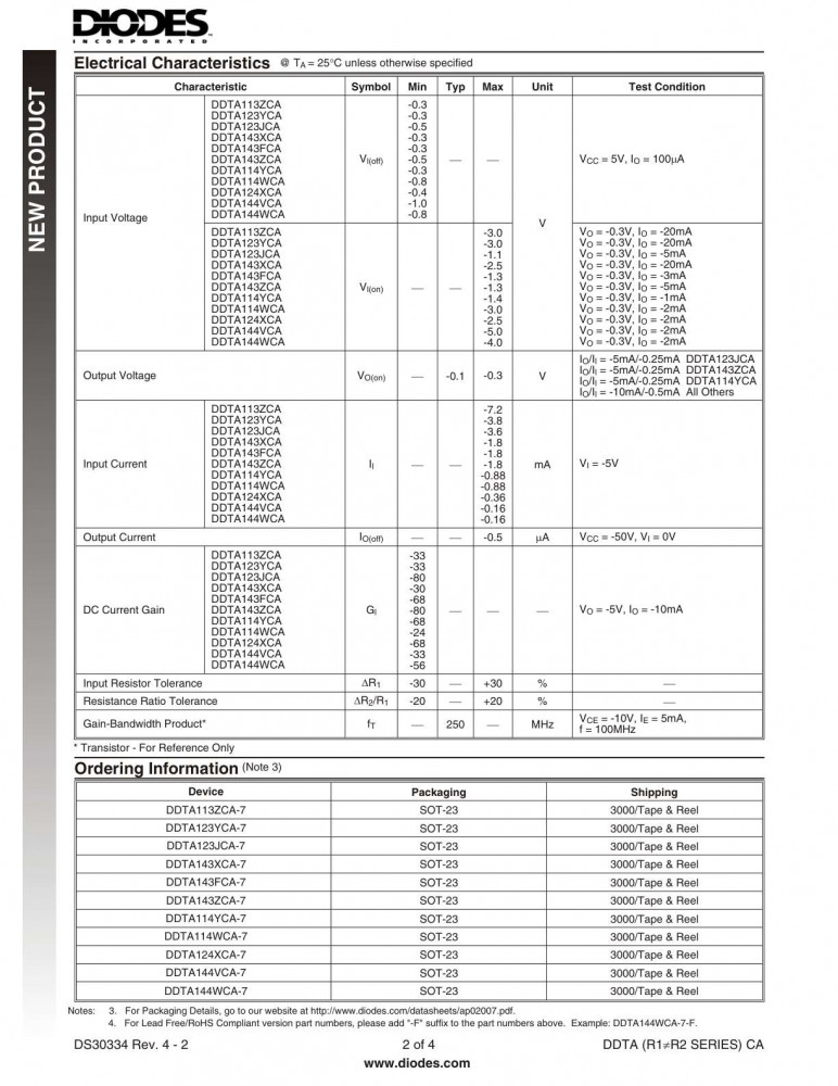 DDTA114WCAQ-7-F datasheet page 2