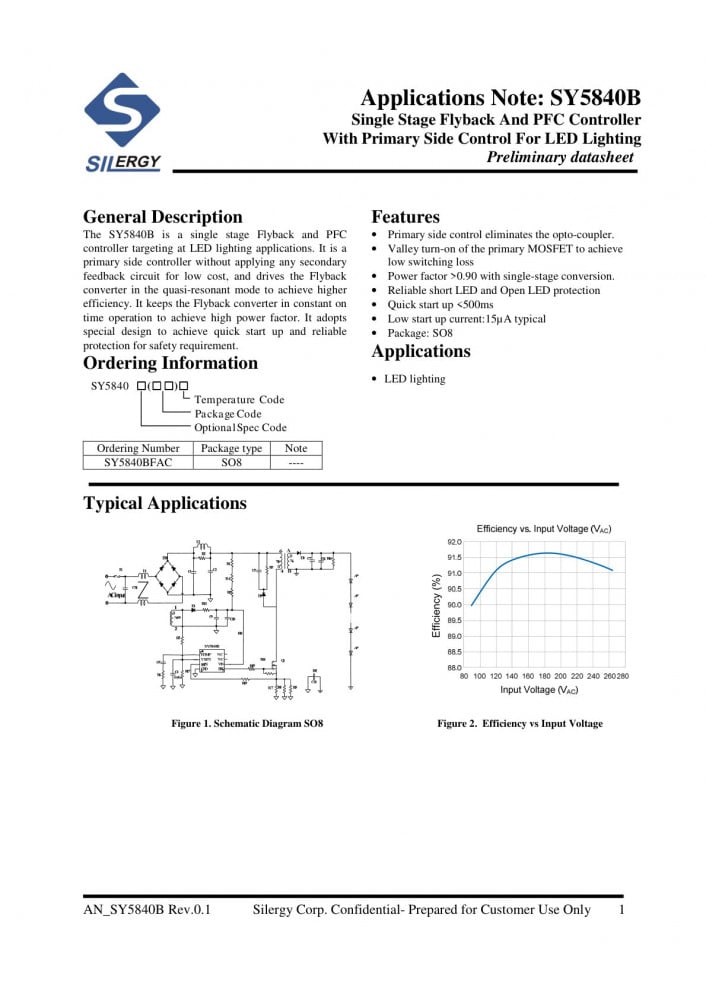 SY5840BFAC datasheet page 1