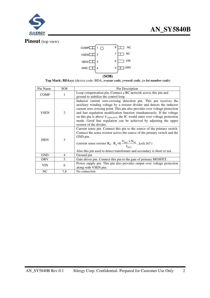 SY5840BFAC datasheet page 2