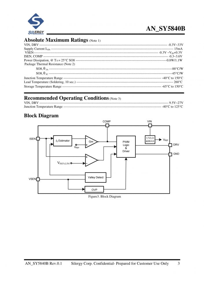 SY5840BFAC datasheet page 3