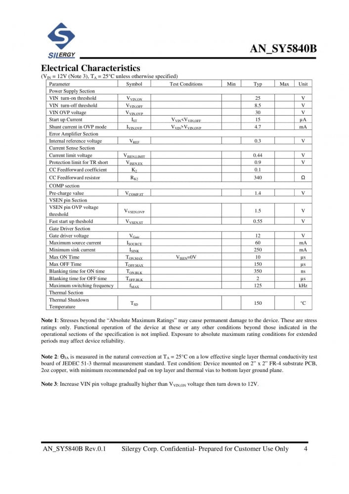 SY5840BFAC datasheet page 4