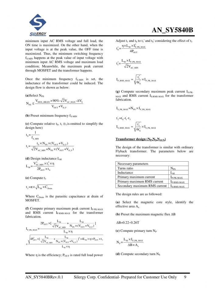 SY5840BFAC datasheet page 9