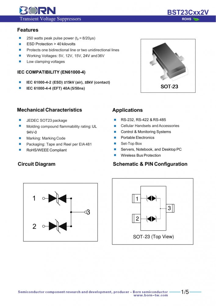 BST23C052V datasheet page 1
