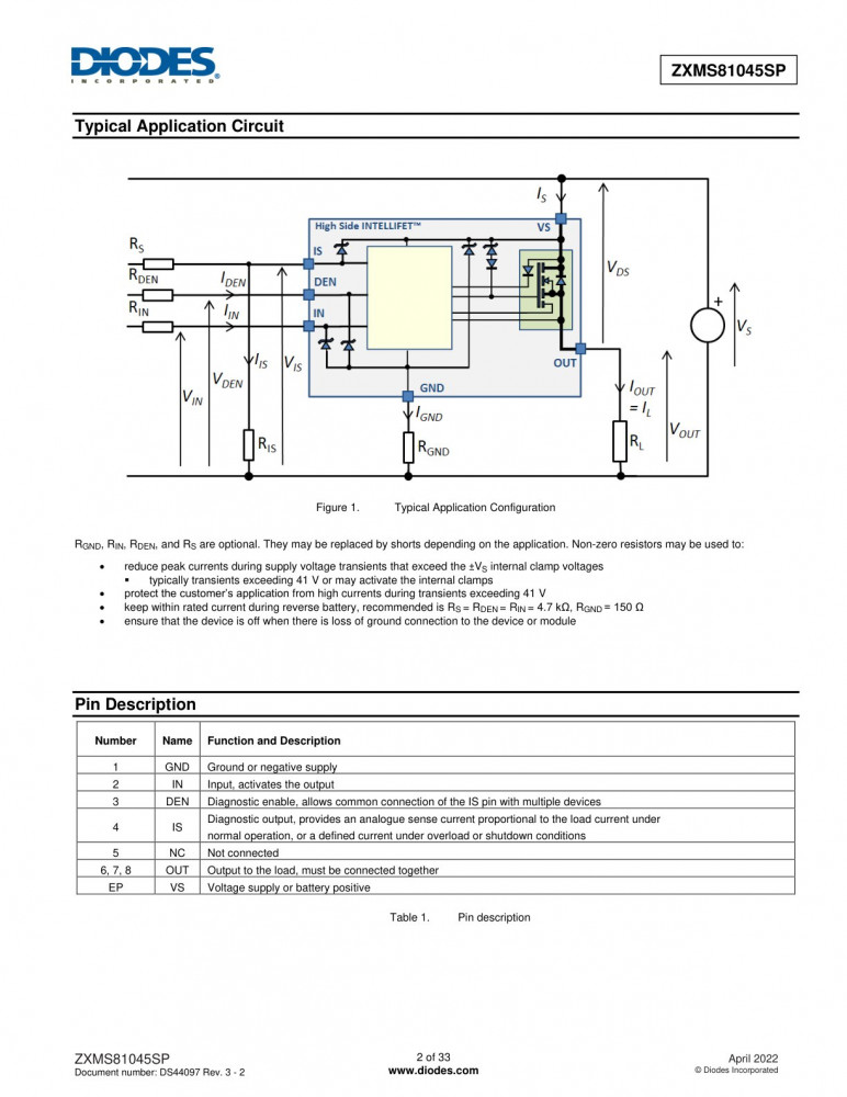 ZXMS81045SP-13 datasheet page 2