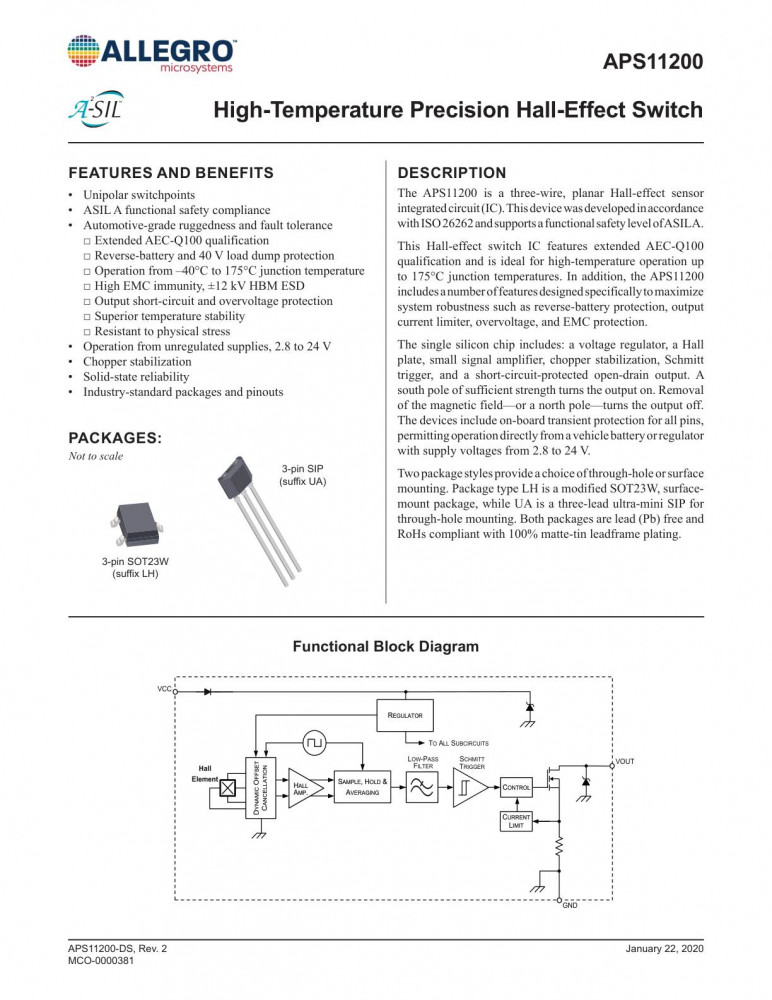 APS11200 datasheet page 1