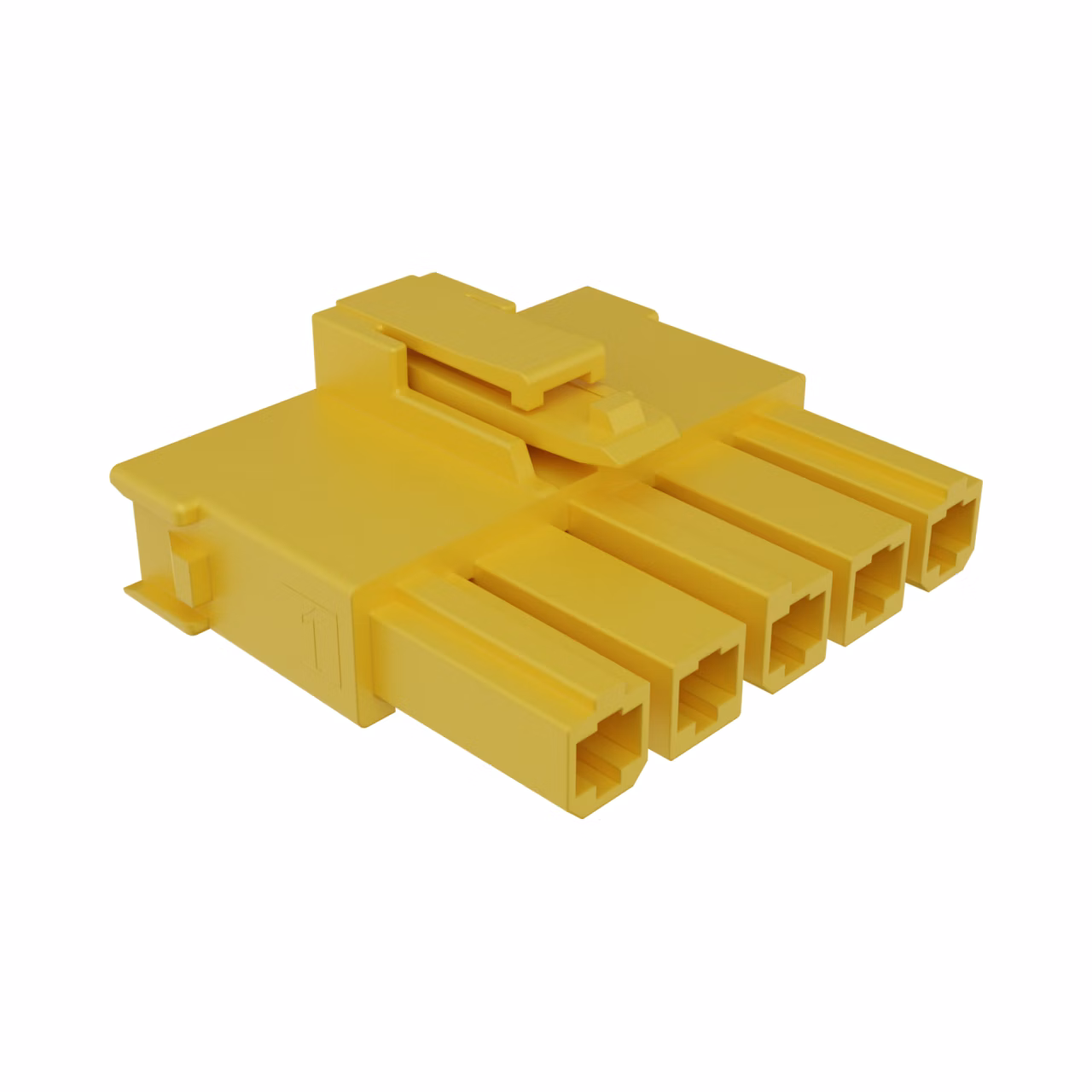 Mega-Fit ColorLock Tangless TPA-Capable Receptacle Housing, Single Row, 5 Circuit, UL 94V-0, Glow-Wire Capable, Yellow for sale